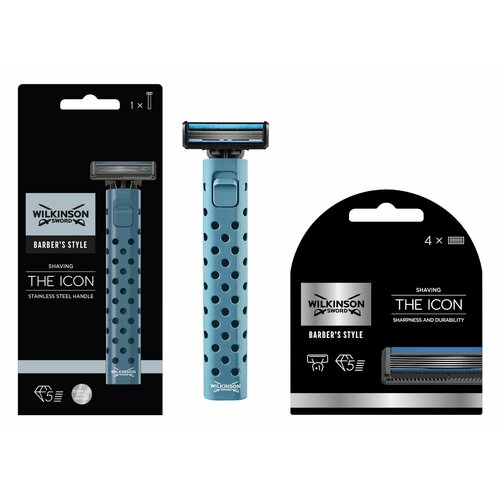 Wilkinson Sword ICON Blue / Бритвенный станок с 5 сменными кассетами, Германия