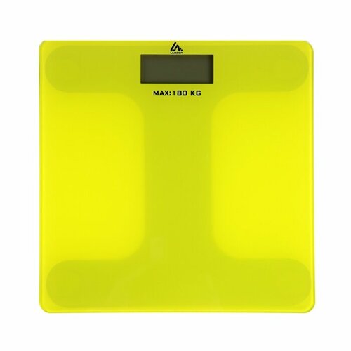 Весы напольные Luazon LVE-006, электронные, до 180 кг, 2хAAА (не в комплекте), жёлтые (комплект из 2 шт)