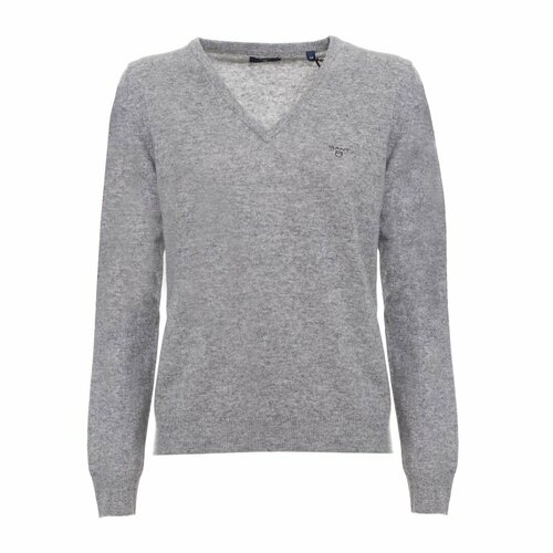 Джемпер GANT LAMBSWOOL BLEND V-NECK, размер M, серый