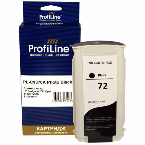 Картридж струйный ProfiLine C9370A №72 черн. для HP DesignJet T1120ps/T1200