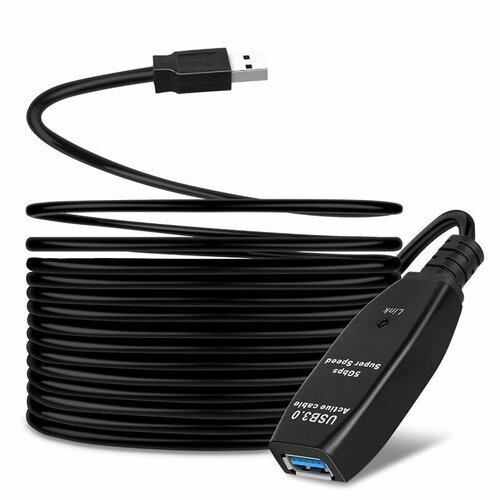 Активный USB 3.0 удлинитель 25м с возможностью подсоединения питания