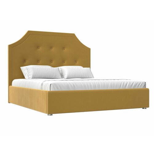 Интерьерная кровать Кантри 160, Микровельвет желтый