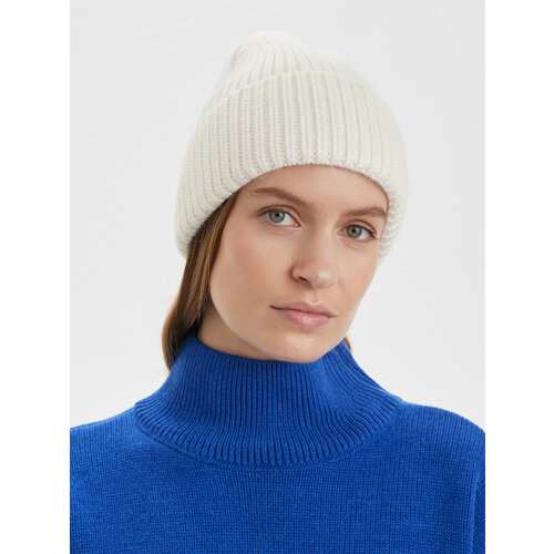 Шапка бини KIVI CLOTHING, размер ONE SIZE, белый