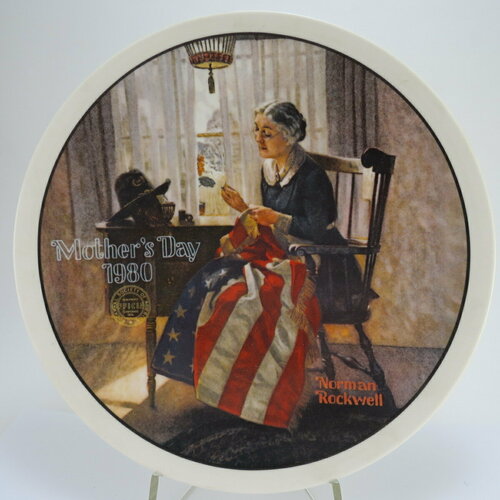 Декоративная коллекционная тарелка "День матери: Материнская гордость". Фарфор, деколь. США, Edwin M.Knowles China Company, Норман Роквелл, 1980