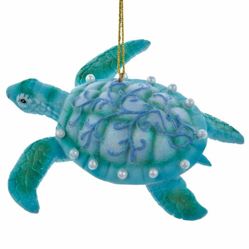 Kurts Adler Елочная игрушка Profondita Marine: Черепаха Коралия 10 см, подвеска E0854