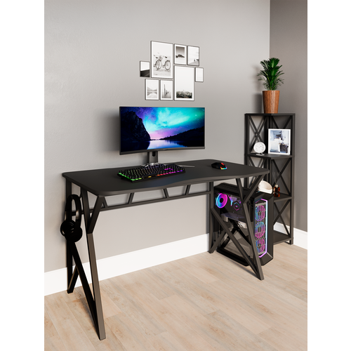 Стол компьютерный, игровой, геймерский, письменный "Графика" 120 см, Черный