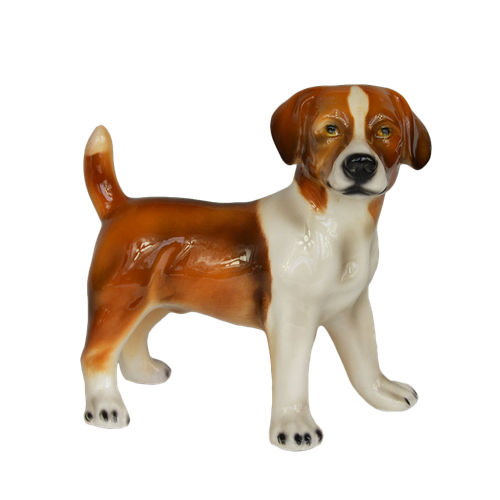 Керамическая скульптура Статуэтка собаки породы Джек Рассел бело-рыжий H 26 см KSVA-CB-558-R