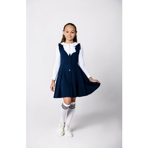 Школьное платье Эврика, размер 134-68-57, синий