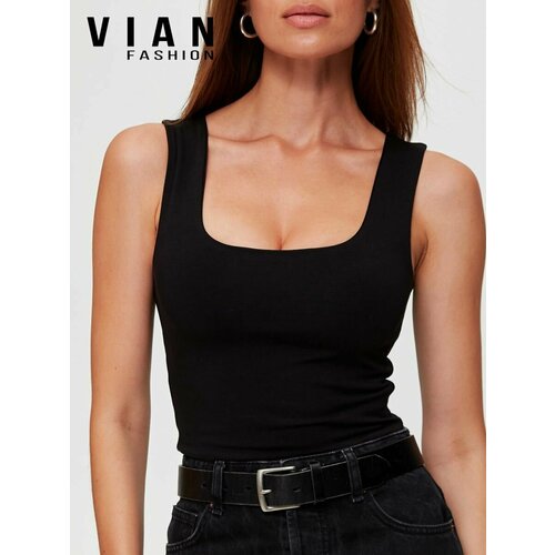Кроп-топ VIANFASHION, размер 48/50, черный
