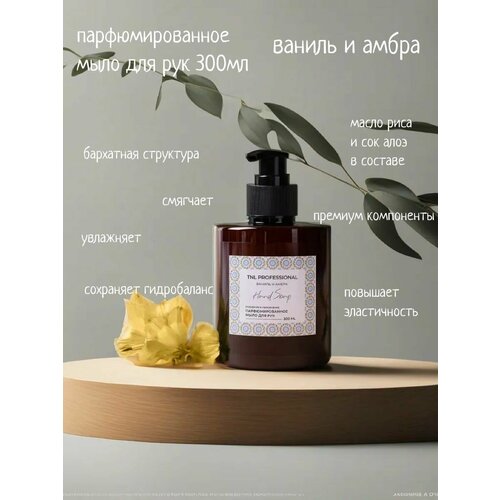 Жидкое мыло для рук Hand Soap, Ваниль и амбра, парфюмированное, TNL Professional, 300 мл