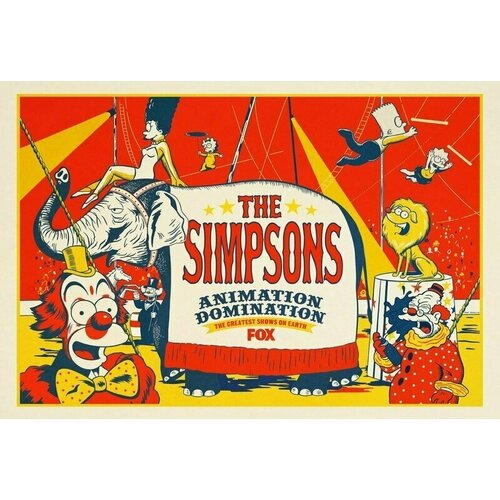 Плакат, постер на холсте Симпсоны (The Simpsons), Марк Керклэнд, Стивен Дин Мур, Джим Рирдон. Размер 30 х 42 см