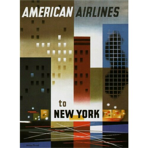 Плакат, постер на бумаге New York/Нью Йорк. Размер 42 на 60 см