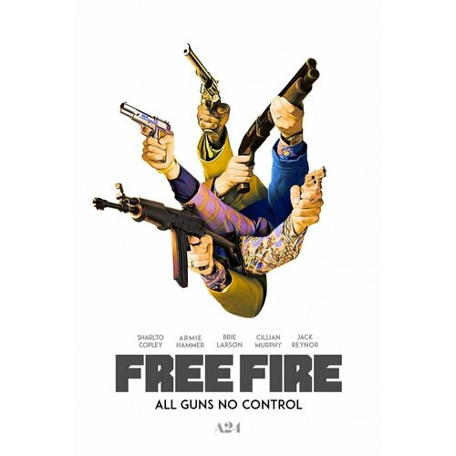 Плакат, постер на бумаге Перестрелка (Free Fire, 2016г). Размер 60 на 84 см