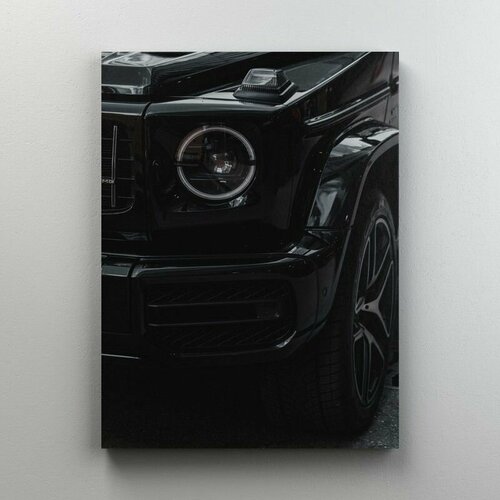 Интерьерная картина на холсте "Mercedes-Benz G-Klass - Черный Гелик" размер 45x60 см