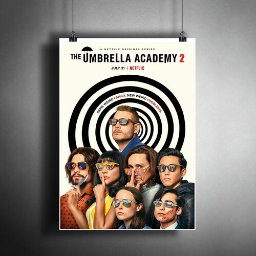Постер плакат для интерьера "Сериал: Академия "Амбрелла" сезон 2" / Декор дома, офиса, комнаты, квартиры, детской A3 (297 x 420 мм)