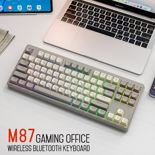 Клавиатура беспроводная с подсветкой Wolf M87 мембранная блютуз для компьютера ноутбука телефона русская английская игровая game, gaming пк usb