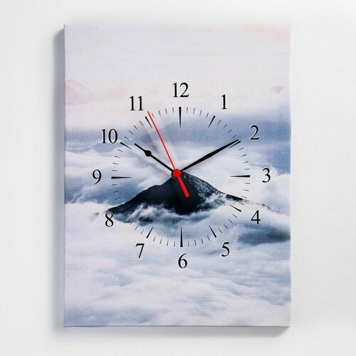 Часы-картина настенные "Горы в облаках", плавный ход, 30 х 40 см (комплект из 3 шт)