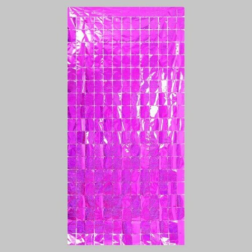 Праздничный занавес голография, 100 × 200 см, цвет фуксия (комплект из 8 шт)
