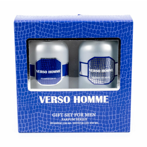 Мужской косметический подарочный набор Verso homme, шампунь и гель для душа 250 мл