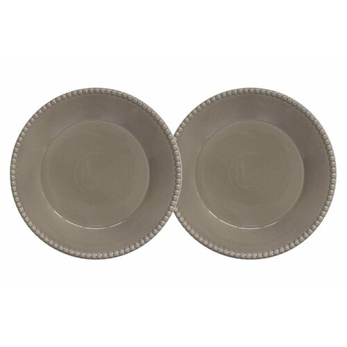 Набор 2 тарелки обеденные Tiffany, тёмно-серая, 26 см (Easy Life)