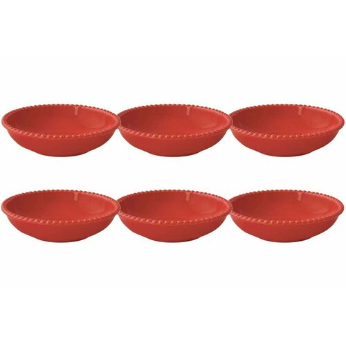 Набор 6 тарелок суповых Tiffany, красная, 20 см (Easy Life)