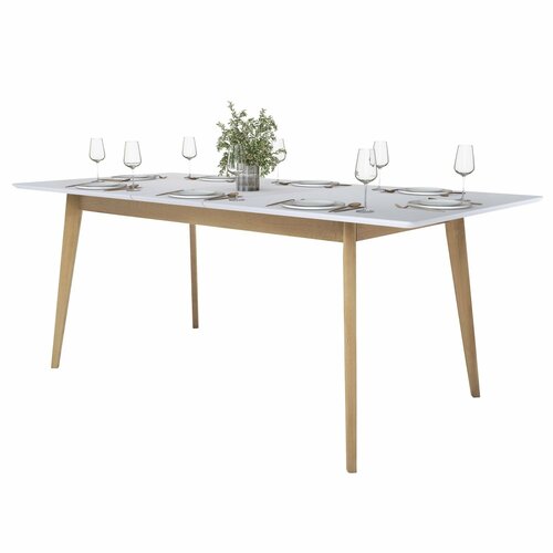Стол обеденный Пегас Classic+ (153-188) см прямоугольный, раздвижной, деревянный - Дуб золотой/Белая эмаль