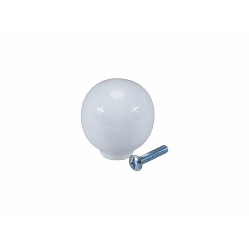 Ручка-кнопка мебельная BRANTE RK.1694.32. WT керамика шар белый, комплект 20 шт, ручка для шкафов, комодов, для кухонного гарнитура, для мебели