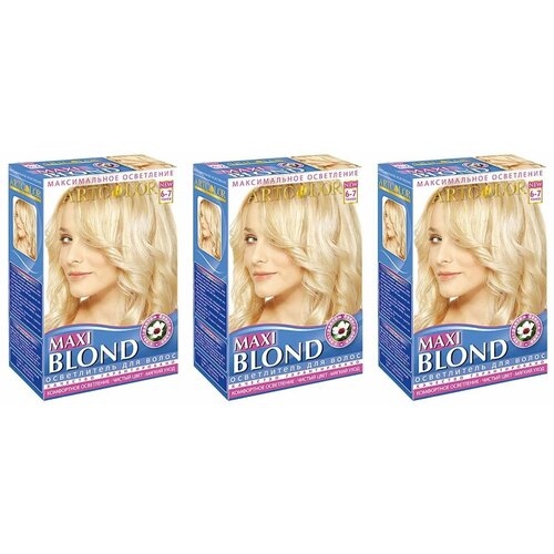 Артколор Осветлитель для волос Maxi Blond, с Экстрактом белого льна, 6-7 тонов, 30 г, 3 шт