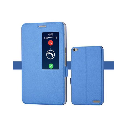 Защитный чехол обложка MyPads для планшета Huawei Mediapad X1/ X2 синий из качественной экокожи с окошком для входящих вызовов, синий