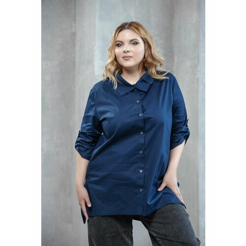 Блуза FEERIA, размер 62, синий