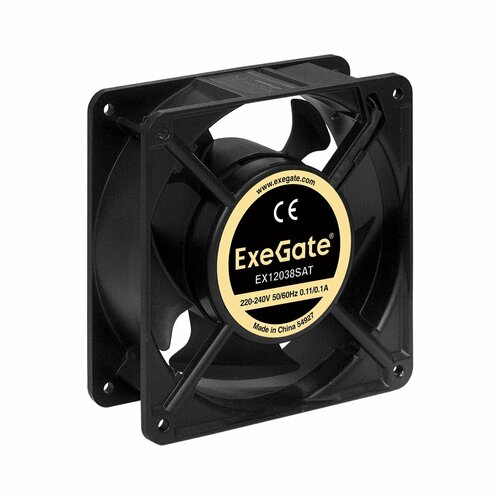 Exegate EX289021RUS Вентилятор 220В ExeGate EX12038SAT (120x120x38 мм, Sleeve bearing (подшипник скольжения), клеммы, 2600RPM, 42dBA)