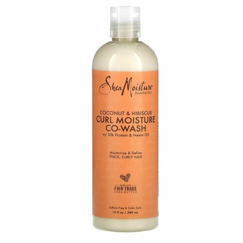 Shea Moisture, Шампунь для кудрявых волос, Co-Wash Curl Moisture, ковош для вьющихся волос, кокос и гибискус, 384 мл.