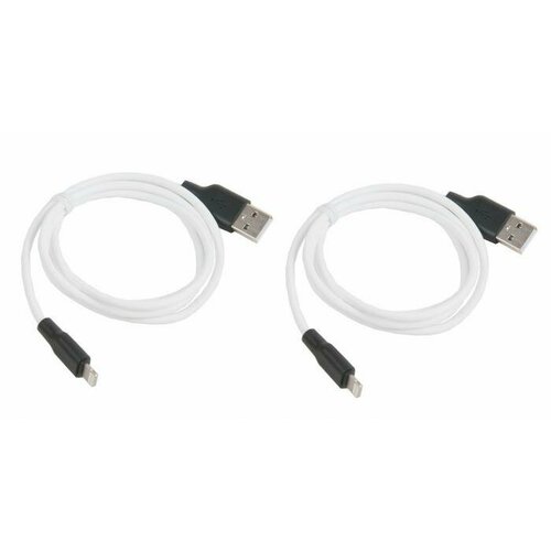 USB кабель HOCO X21 Plus Silicone Lightning 8-pin, 2.4А, 1м, силикон (белый/черный)
