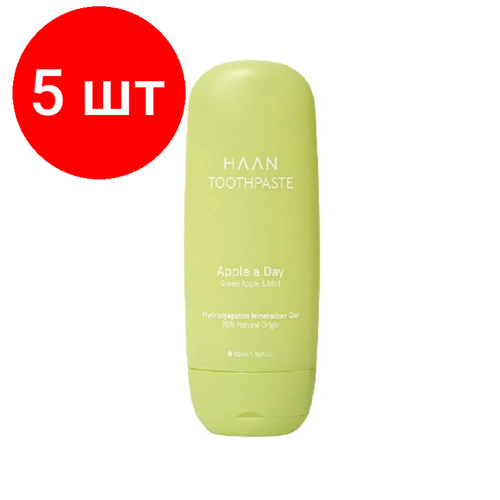 Комплект 5 штук, Зубная паста HAAN Яблоко и мята с пребиотиками 50 мл 22-040