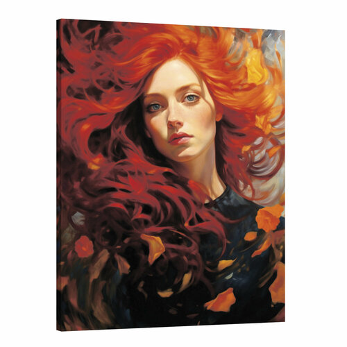 Интерьерная картина 50х70 "Женщина с пламенными волосами"