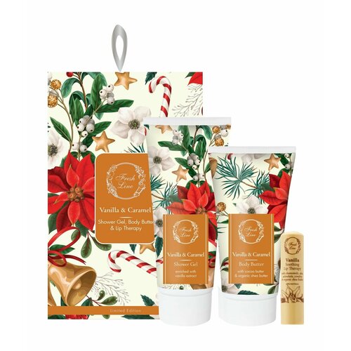 Набор для ухода за телом и губами с ароматом ванили и карамели / Fresh Line Vanilla & Caramel Set Limited Edition