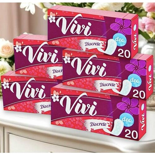 VIVI Discrete DEO прокладки ежедневные 20шт/1уп, 5 упаковок