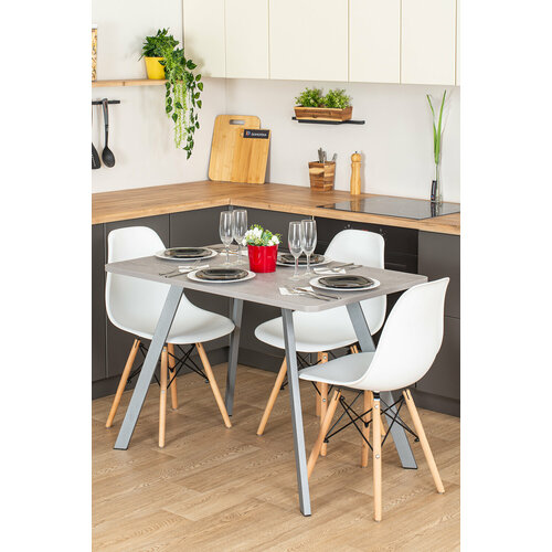 Стол кухонный нераздвижной Домотека Гамма ПР СБ 96 СР, столешница ЛДСП, нераскладной, серый графит