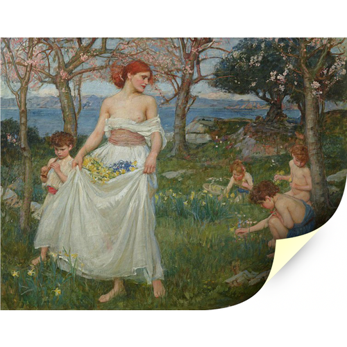"Песня Весны", Уотерхаус, Джон, картина для интерьера (репродукция) (55х43 см / без подрамника)