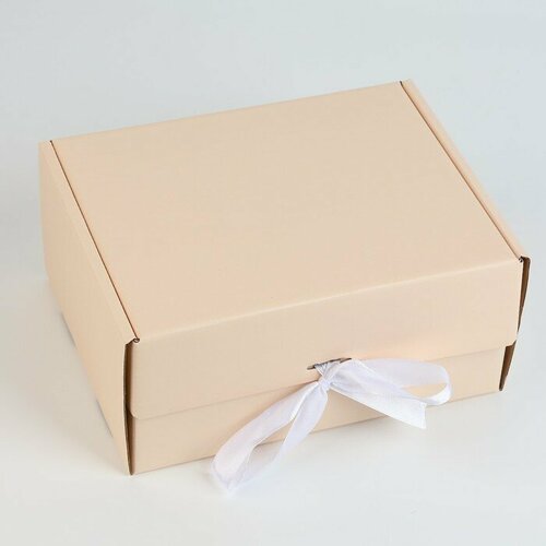 Упаковка подарочная, Складная коробка «Бежевая», 22 х 16.5 х 10 см