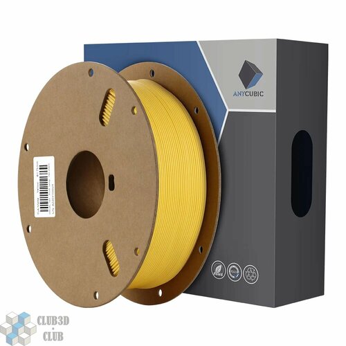 PLA пластик (Filament Пруток) CLUB3D Base - Желтый (Yellow) 1KG (1,75мм)