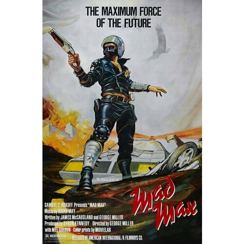 Плакат, постер на холсте Безумный Макс (Mad Max, 1979г). Размер 42 х 60 см