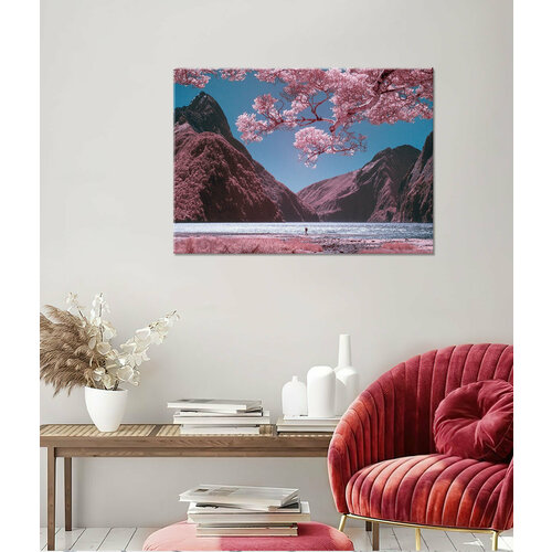 Картина/Картина на холсте/Картина на холсте для интерьера/Картина на стену/Картина для дома/Цветущая Сакура (6) - Cherry Blossom (6) 30х40