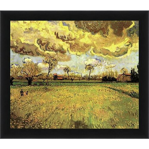 Плакат, постер на бумаге Landscape Under a Stormy Sky. Винсент Ван Гог. Размер 30 на 42 см