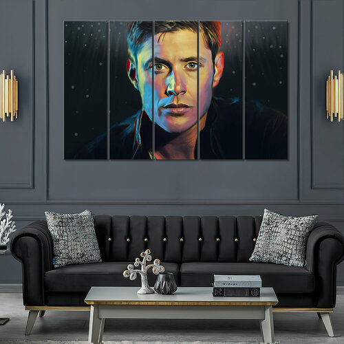 Модульная картина/Модульная картина на холсте в подарок/Supernatural Dean Winchester art/Сверхъестественное Дин Винчестер арт 150х100