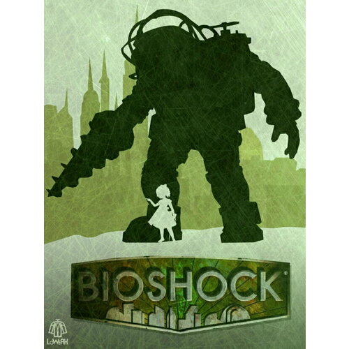 Плакат, постер на холсте Minimalism/Минимализм: Bioshock/искусство/арт/абстракция/творчество. Размер 42 х 60 см