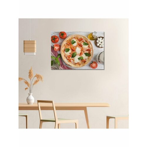 Картина на холсте с подрамником Пицца маргарита с моцареллой 60х80