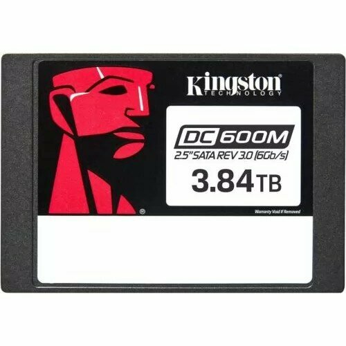 Kingston Твердотельный накопитель SSD DC600M, 3840GB, 2.5" 7mm, SATA3, 3D TLC, R W 560 530MB s, IOPs 94 000 59 000, TBW 7008, DWPD 1 5 лет SEDC600M