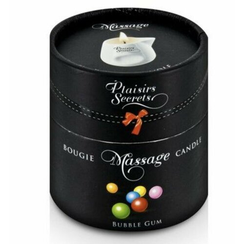 Plaisir Secret Массажное масло-свеча с ароматом бубль-гума Bougie de Massage Gourmande Bubble Gum - 80 мл