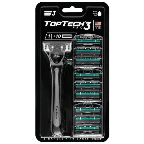 Бритва TopTech Pro 3 с 10 сменными кассетами х3шт